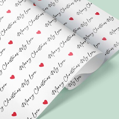Merry Christmas My Love Wrapping Paper / Add Name / Christmas Themed ...
