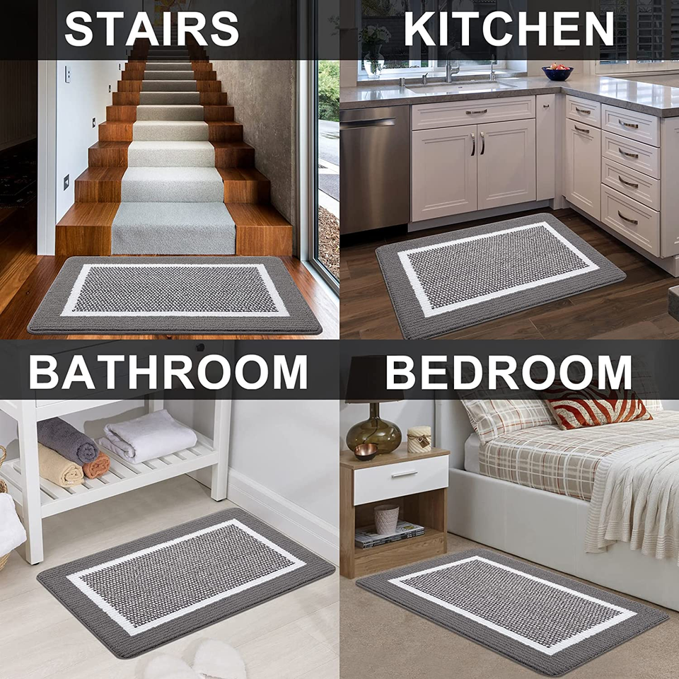 Indoor Door Mat, Non-Slip Absorbent Resist Dirt Entrance Mat, Washable ...