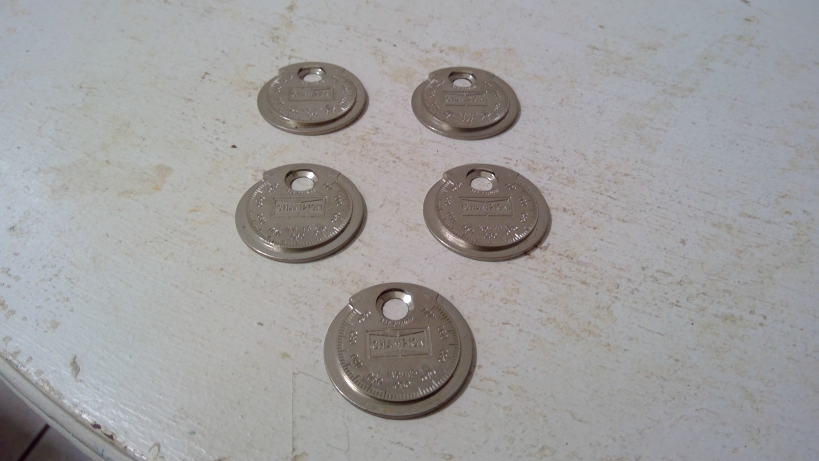 Lot of 5 Vintage Champion Spark Plug Gap Gauge Keychain CT 481 Taper ...