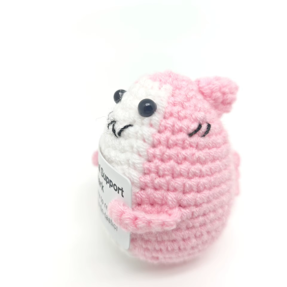 Cute Emotional Support Doll Positive Crochet Animal Bookshelf ...