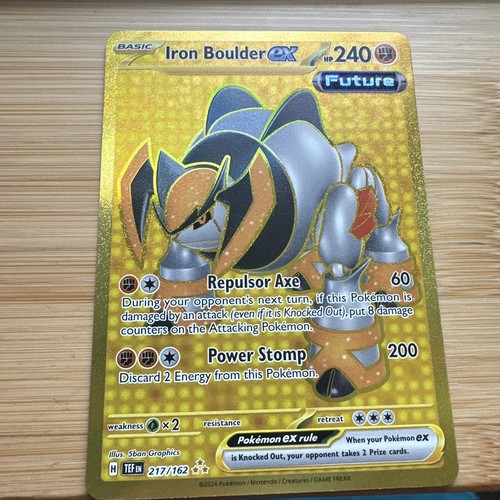 Iron Boulder EX 217/162 Gold Hyper Rare Temporal Forces Pokemon TCG NM ...
