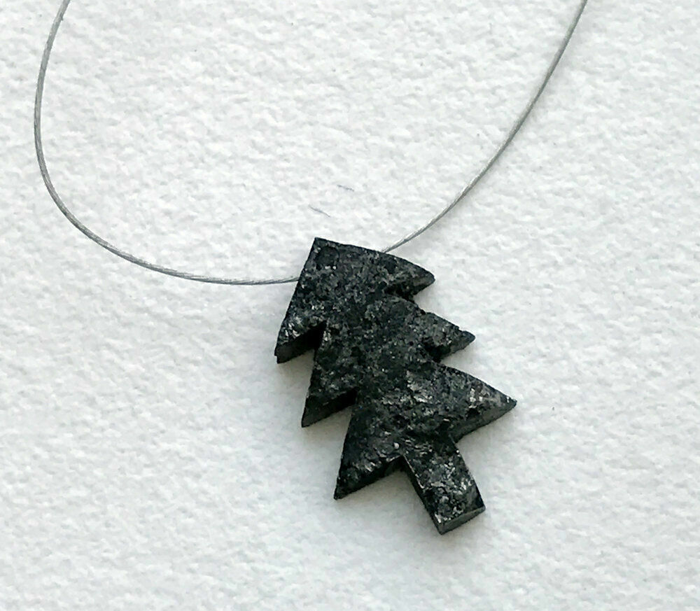 1 Pcs Black Rough Diamond Tree Drilled, Laser Cut Tree Diamond, Raw ...