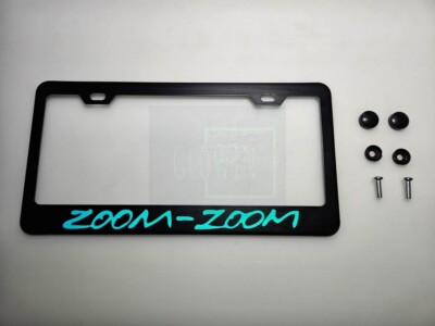 Glow Mazda Zoom - Zoom Holographic Black Stainless Steel license Plate ...