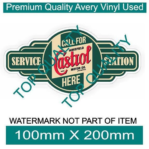 Vintage CASTROL CALL FOR SERVICE STATION Decal Sticker Petrol Hot Rod ...