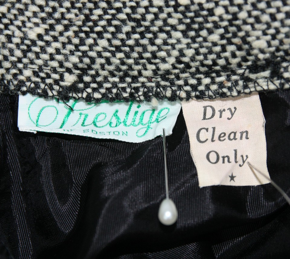 Vintage Prestige Boston Gray Wool Tweed Velvet Trim Maxi Long Full ...