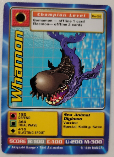 Digimon Whamon Bo-58 Bandai LP Trading Card | eBay
