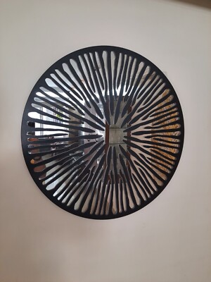 Black Wood Art Wall Mirror Dew Drops Handmade Designer Home Decor ...