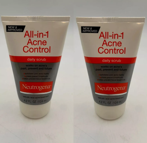 EXPIRED 2x Neutrogena All-In-1 Acne Control Daily Facial Acne Scrub, 4. ...