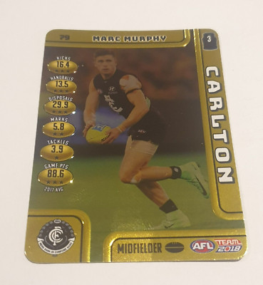 2018 Team Coach Marc Murphy Gold card - Carlton Blues | eBay Australia