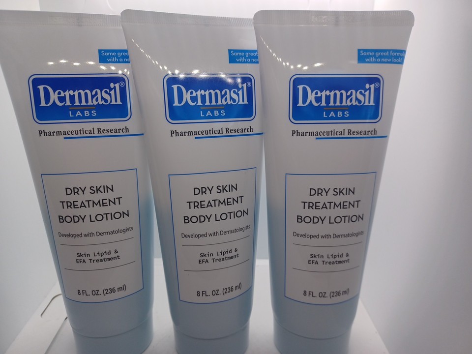 Lot of 3 DERMASIL Dry Skin Treatment Original Lotion Hypoallergenic, 8 ...
