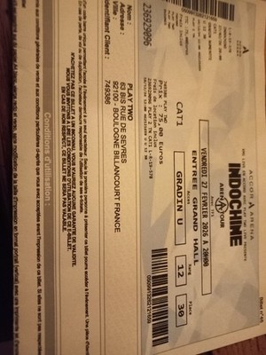 billet concert indochine paris 27/02 cat 1 | eBay