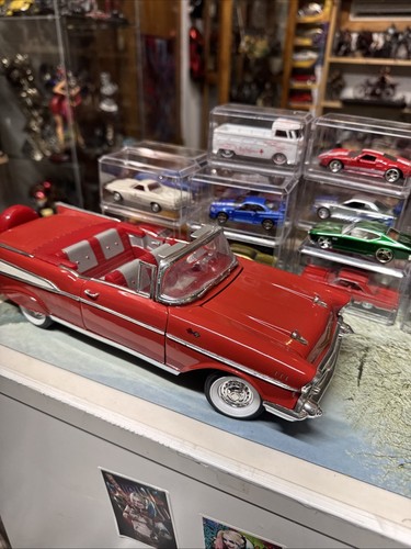 1957 Chevy Bel-Air Convertible Ertl American Muscle Red 1:18 Diecast ...
