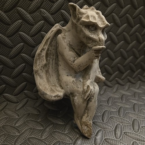 “The Thinker” Gargoyle Statue – Gothic Resin Figure – Pensive Winged ...