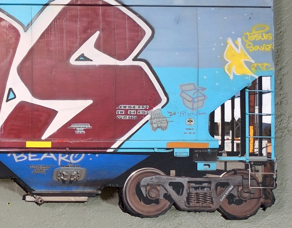 Train Graffiti series, Sandy Sanders, "Paying Respect" (sm ver) 19" x 7 ...