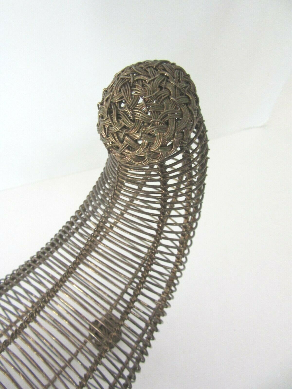 VINTAGE METAL WIRE FOOTED CORNUCOPIA HORN of PLENTY BASKET ...