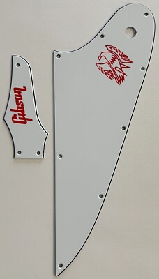 Guitar Pickguard For Gibson Firebird & Truss Rod Cover Red "Logo" 3 Ply ...