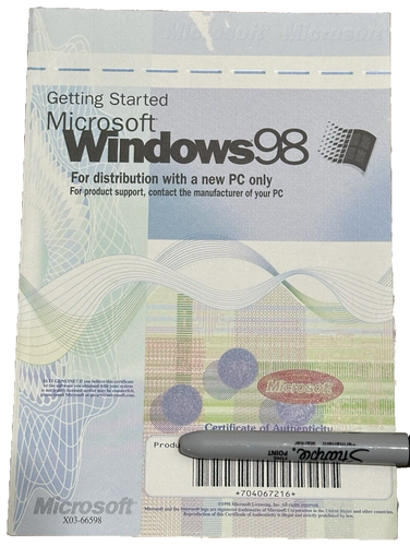 Windows 98 Manual With License Key NO CD | eBay
