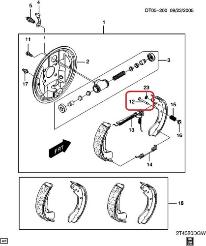 GENUINE GM 24420393 BRAKE SHOE PIVOT PIN - Fits 1997-2001 Catera, 2009 ...