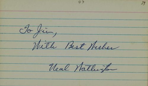 "Philadelphia Athletics" Neal Watlington Signed 3X5 Card COA | eBay