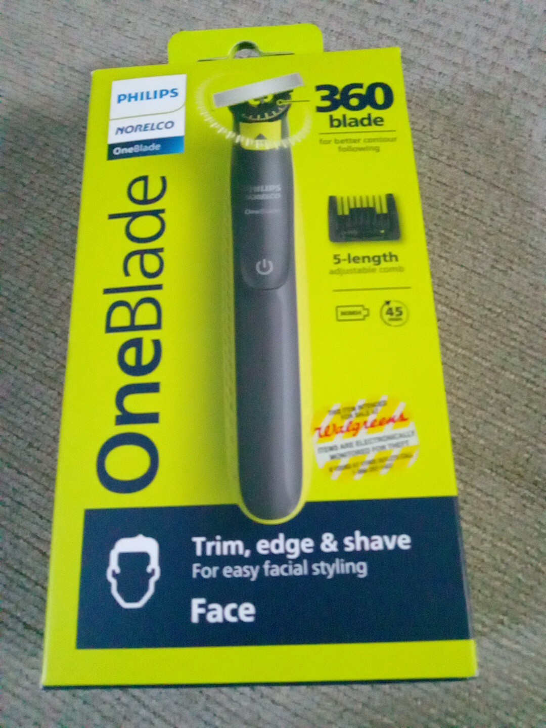 NEW Philips Norelco OneBlade 360 blade FACE Trim Edge Shave QP2724/70 ...