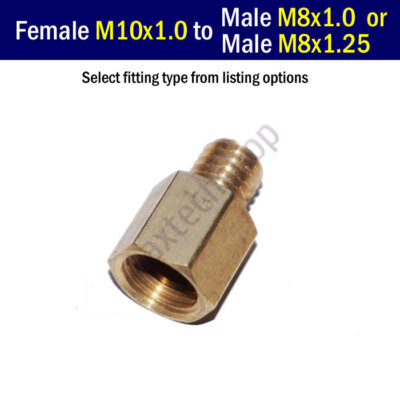 Fitting Adapter Female M10 M10x1.0 to Male M8 x1.25 x1.0 Connector ...