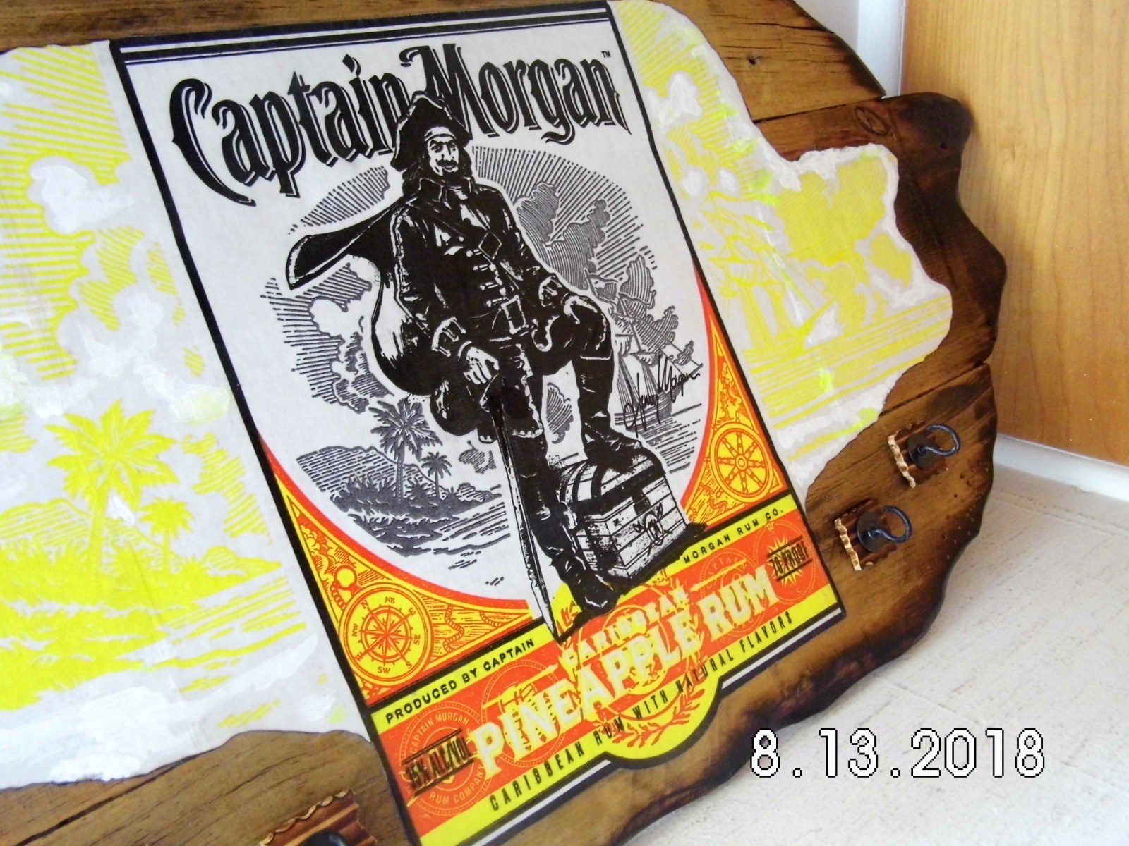 Handmade Wooden Captain Morgan Pineapple Rum Bar Sign/Key Holder 2018 ...