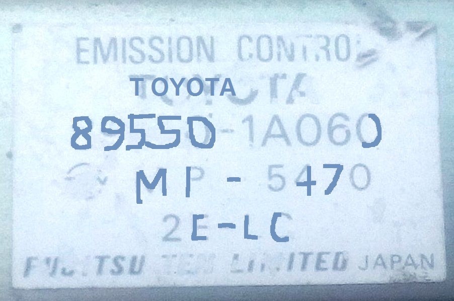 TOYOTA COROLLA EE90 1988 92 1.3 PETROL 2E-LC ENGINE CONTROL UNIT ECU ...