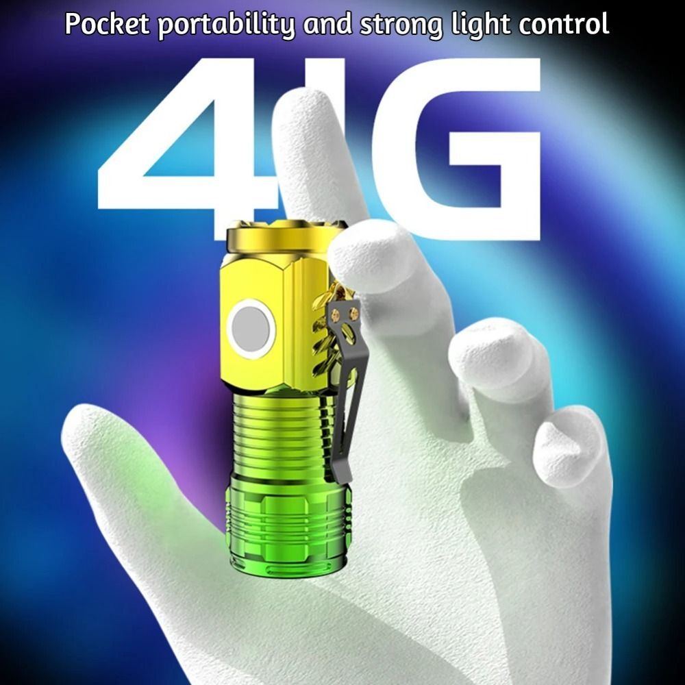 With Clip Flash Super Power Flashlight Mini Strong Light Mini ...