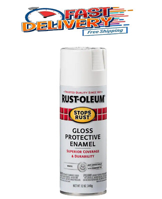 Rust-Oleum Stops Rust 12 oz. Protective Enamel Gloss White Spray Paint ...
