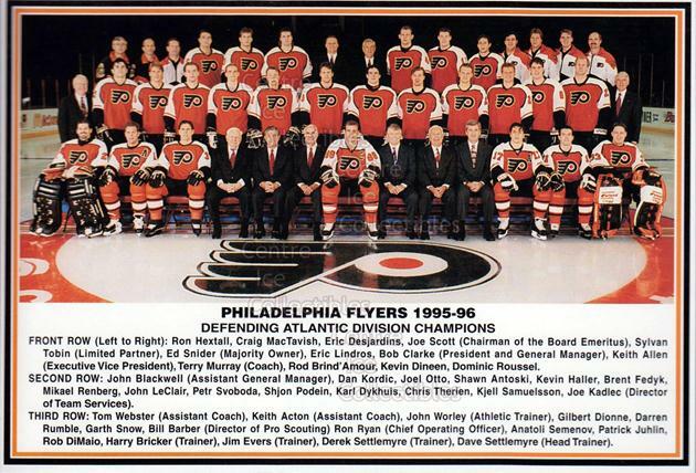 1995-96 Philadelphia Flyers Postcards #26 Philadelphia Flyers, Team ...