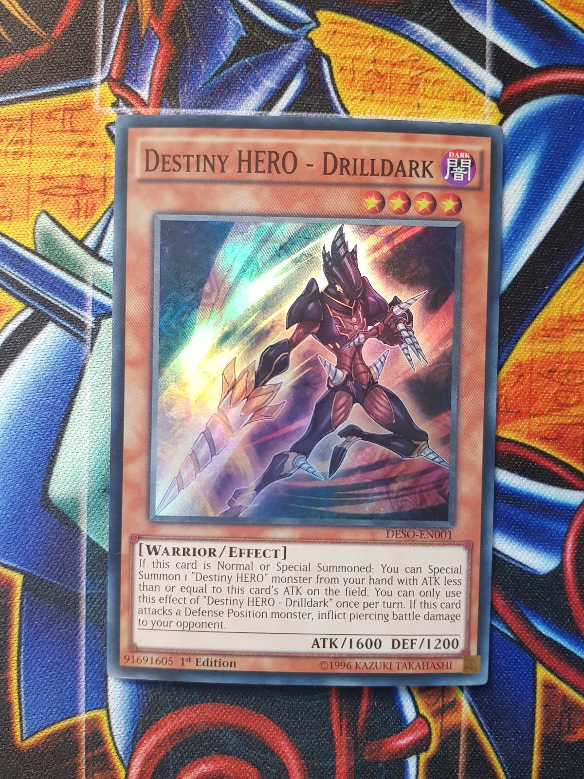 DESO-EN001 Destiny HERO - Drilldark Super Rare 1st edition Mint YuGiOh ...
