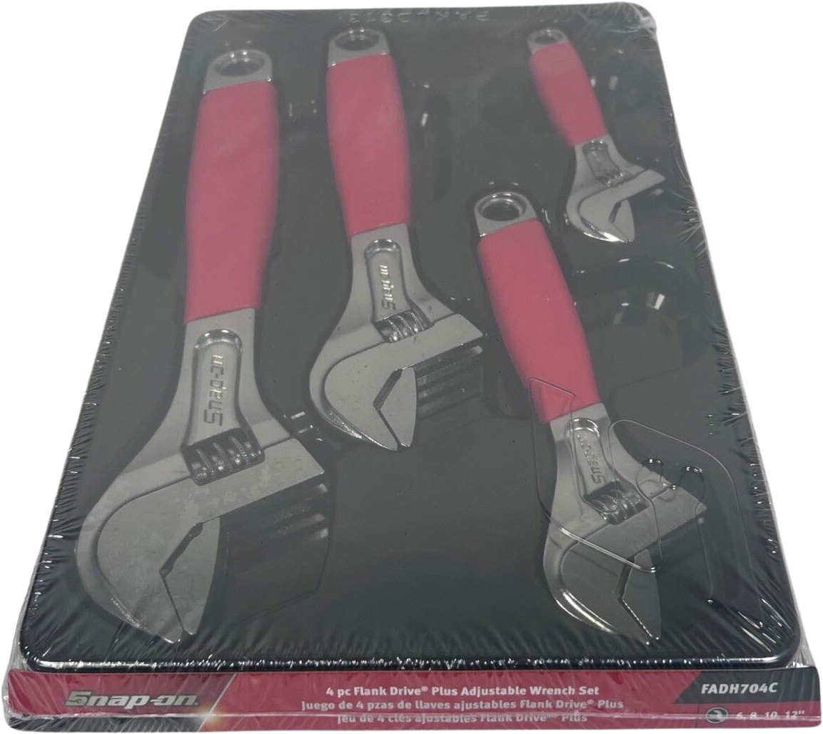 Snap-on 4 Piece Flank Drive Plus Adjustable Wrench Set (FADH704C) for ...
