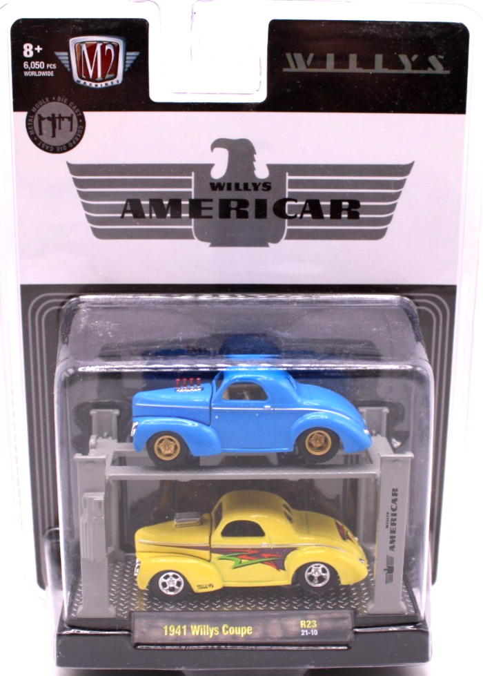 M2 Machines Lifts 1941 Willy's Coupes 1 blue & 1 yellow RR's R23 21-10 ...