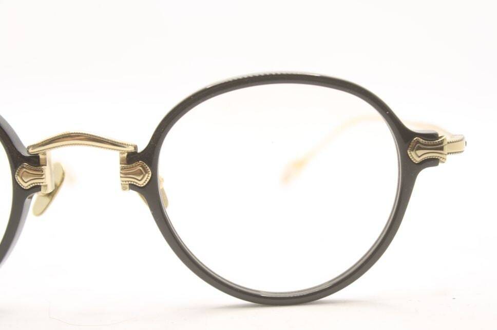 Gold Black Glasses Frames Vintage Style Retro Eyewear - Gem