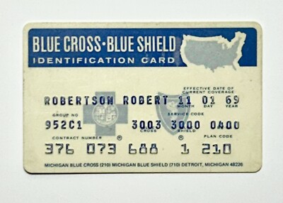 Vintage 1969 Blue Cross Blue shield Insurance / Wellness Card | eBay