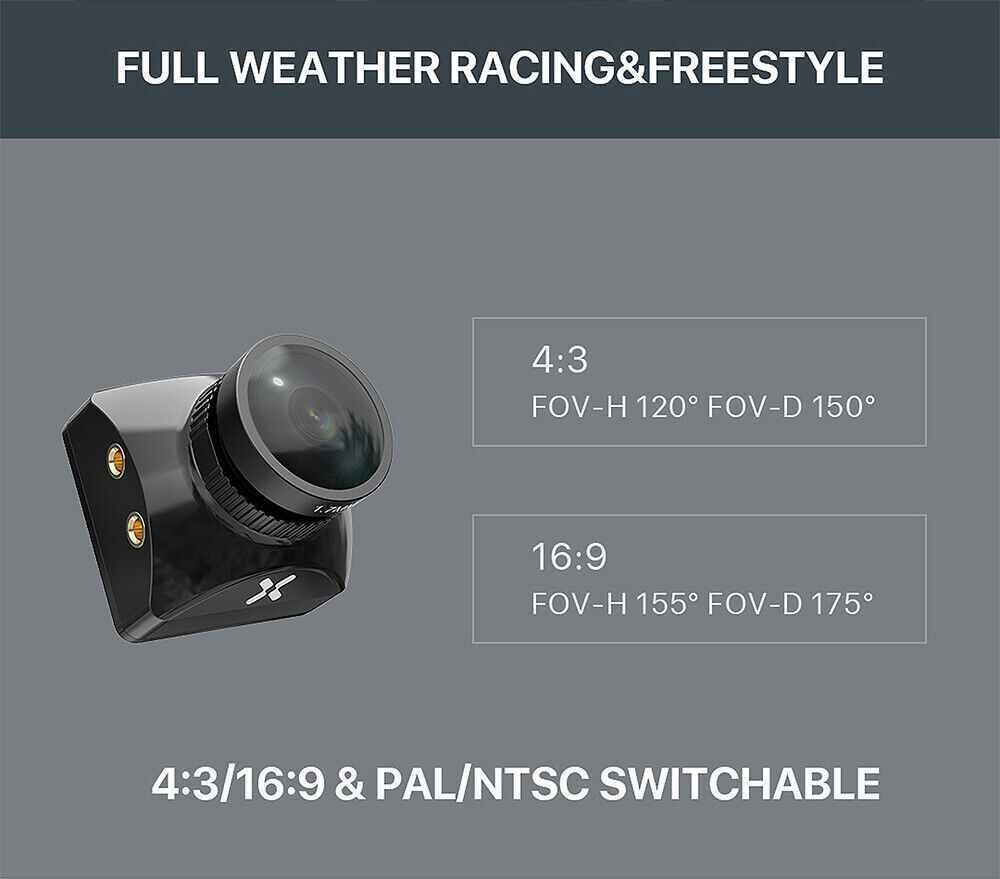 Foxeer T-Rex Mini 1500TVL PAL/NTSC Switchable Camera Support OSD for RC ...