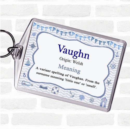 Vaughn Name Meaning Bag Tag Keychain Keyring Nautical | eBay