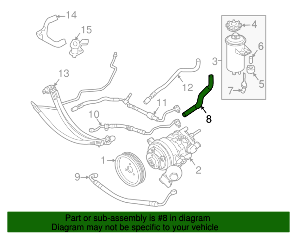 bmw+oem+32416762626+power+steering+reservoir+line+hose+steering+return ...
