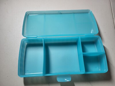 Tupperware 4195A-1 Lunch N Things Hinged Storage Container *TEAL* VG ...