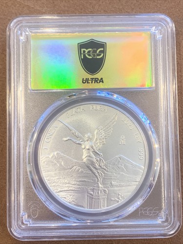 2023 MO- Mexico Onza- Libertad Silver- PCGS- Ultra Breaks- MS70- Gold ...