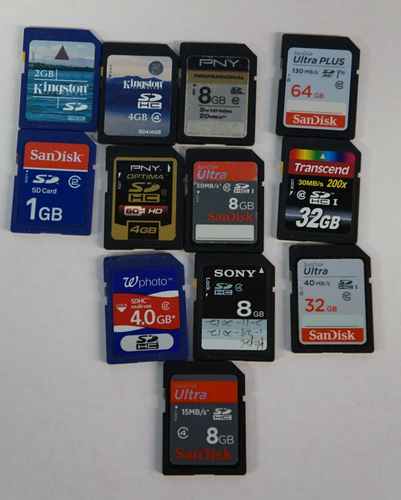 Misc SD Cards Lot Of 12 Different Memory Sizes & Brands | eBay
