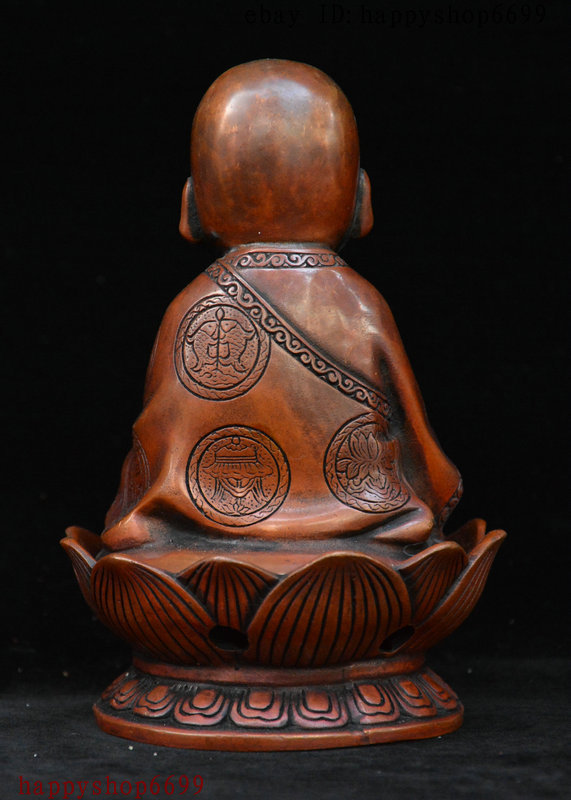 5 Chinese Buddhism Bronze Buddhist Monk Bonze Buddha Lotus flower ...