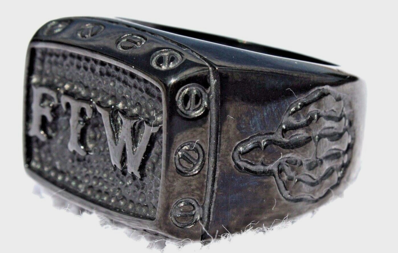 FTW Black Stainless Steel Motorcycle Biker Ring Sz 7,8,9,10,11,12,13,14,15 | eBay