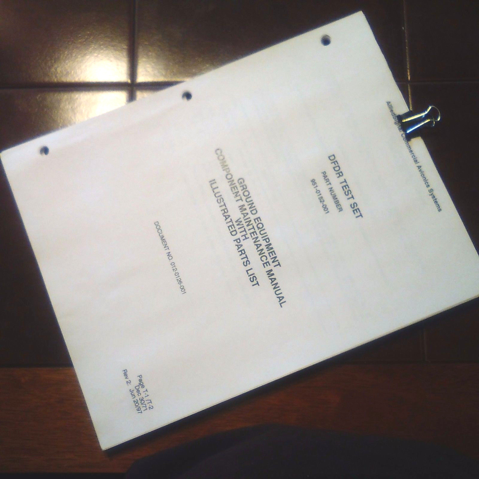 Allied DFDR Digital Flight Data Recorder Test Set 951-0152-001 Service ...