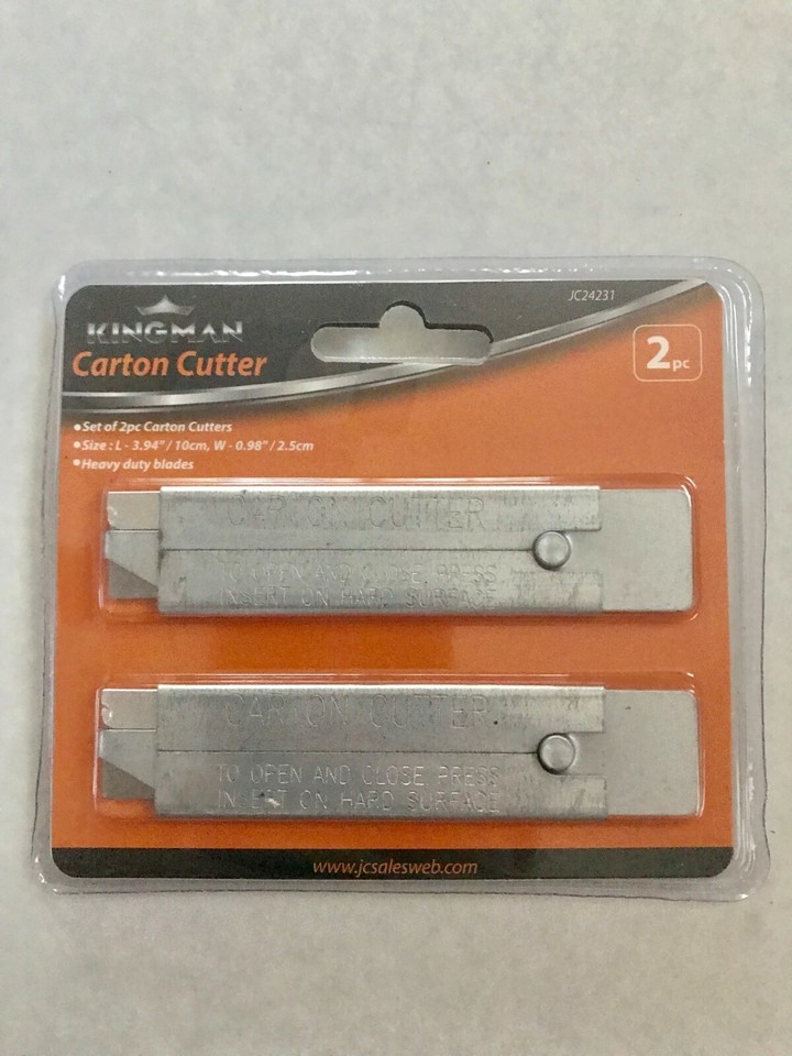 Box Cutter CARTON CUTTER SINGLE EDGE RAZOR BLADES 2PC Handy Brand New ...