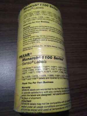 Monarch 1100 Series Senso Labels Color is Yellow 8 rolls with ink ...