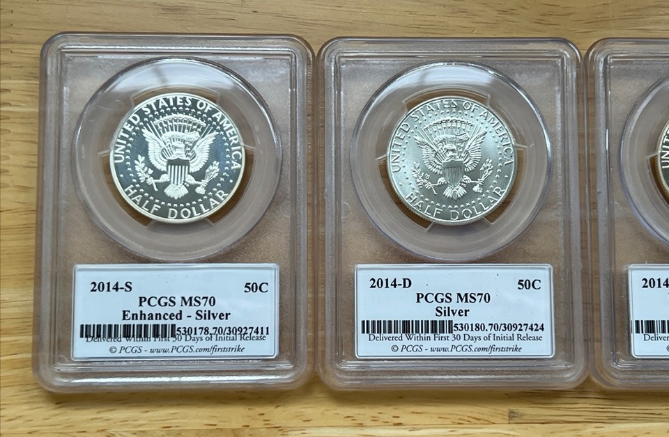 2014 Kennedy Silver 50th Anniversary Set - 4 coins - PCGS MS70 / PR70 ...
