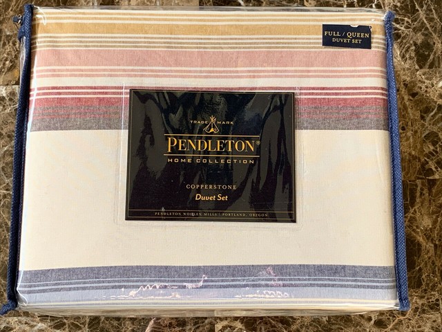 Pendleton Copperstone Stripe Duvet Cover Set - Full/queen 3pcs Beige ...