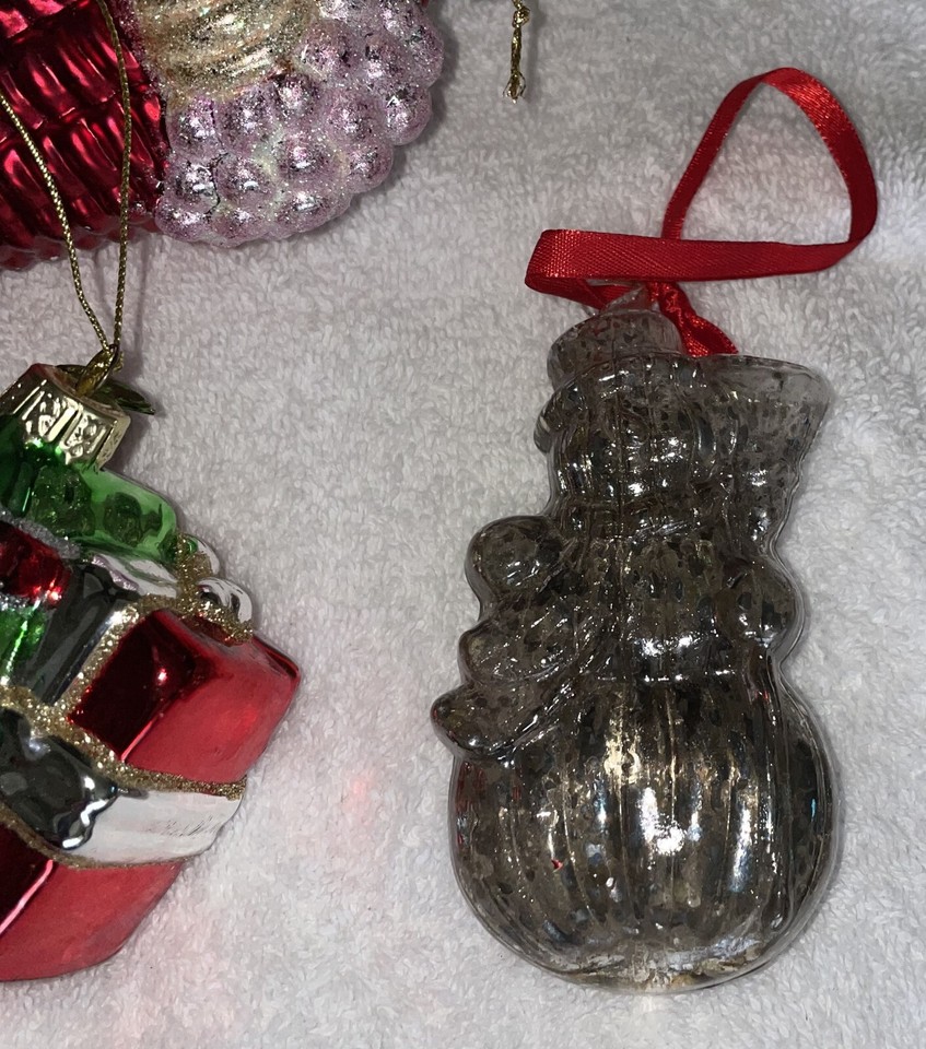12 Unique Blown Glass Christmas Ornaments Cornucopia Pickles Snowman ...