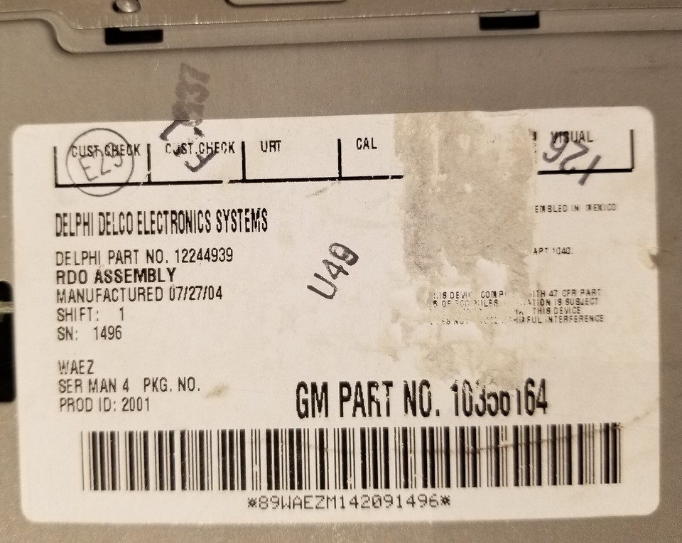 OEM 03-05 GM Chevy Truck Radio AmFM Cassette CD Player Delphi Delco GM ...